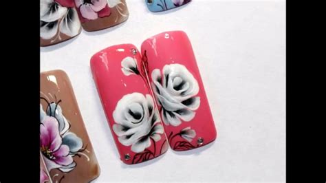Как рисовать Розу на ногтях Китайская роспись Youtube