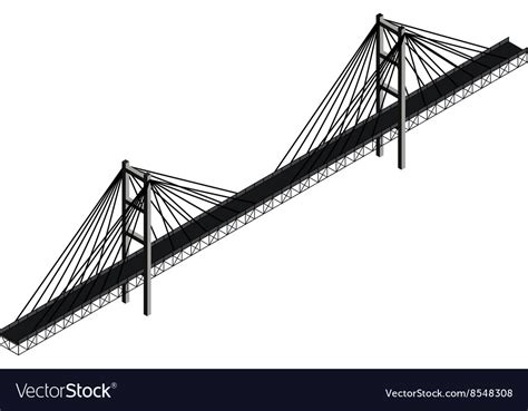 Isometric Cable Stayed Bridge Royalty Free Vector Image