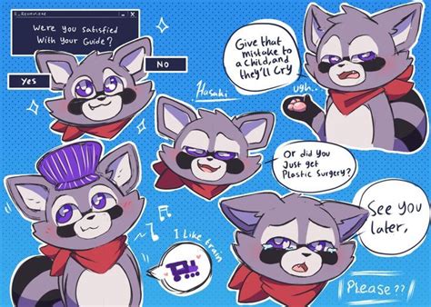 𝘙𝘢𝘮𝘣𝘭𝘦𝘺 𝘛𝘩𝘦 𝘙𝘢𝘤𝘰𝘰𝘯 • ¡Í𝙽𝙳𝙸𝙶𝙾 𝙿𝙰𝚁𝙺 🦝💜 ༘⋆ Индиго Енот Смешные карикатуры