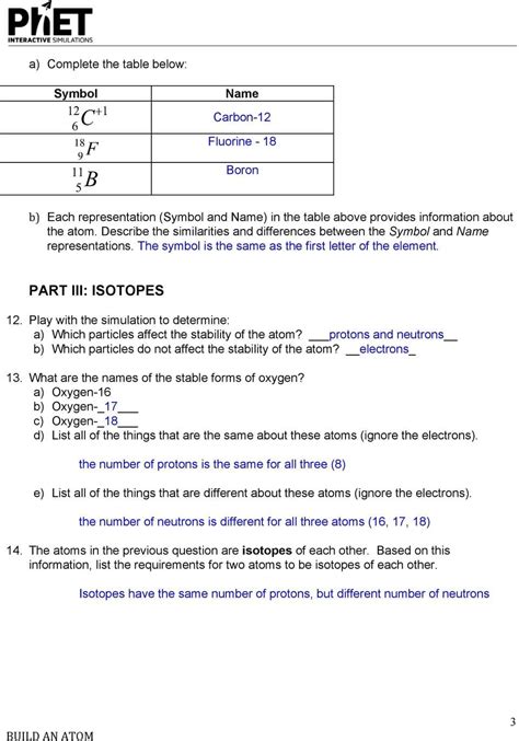 Answer Key Build An Atom Part I Atom Screen Build An Atom Db Excel Com