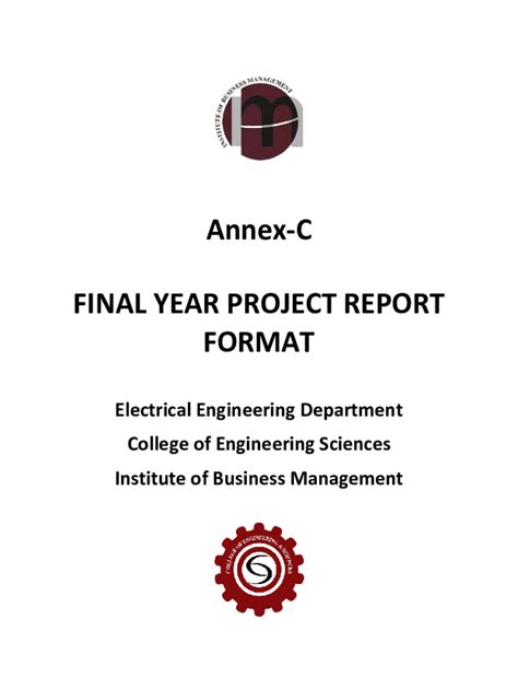 Fillable Online Annex C Final Year Project Report Format Fax Email Print Pdffiller