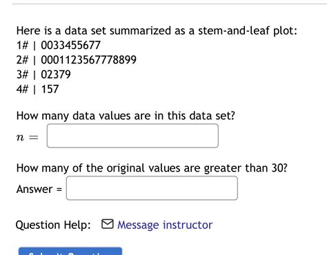 [solved] here is a data set summarized as a stem and leaf plot 1