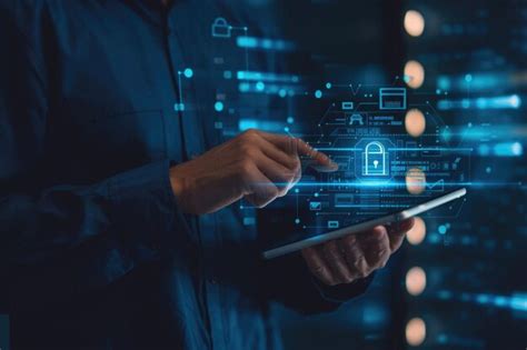 Premium Photo Digital Tablet Protecting Business Data From Cyber Attacks