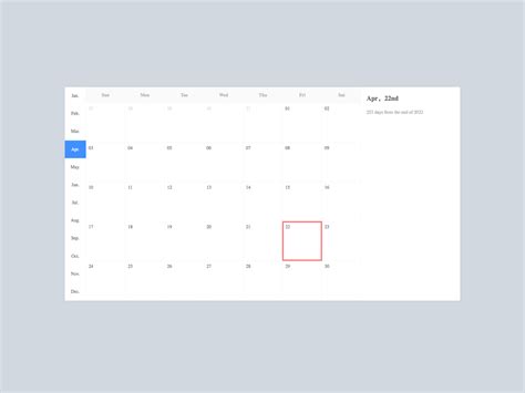 Calendar Widgets From Codepen Calendar Tricks