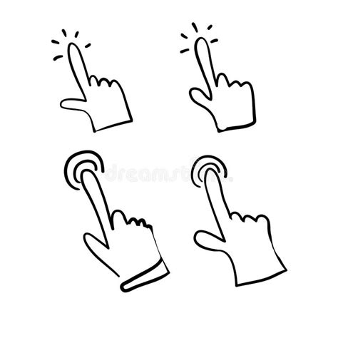 Hand Drawn Hand Pointer Click Icon Doodle Illustration Stock Vector Illustration Of Internet