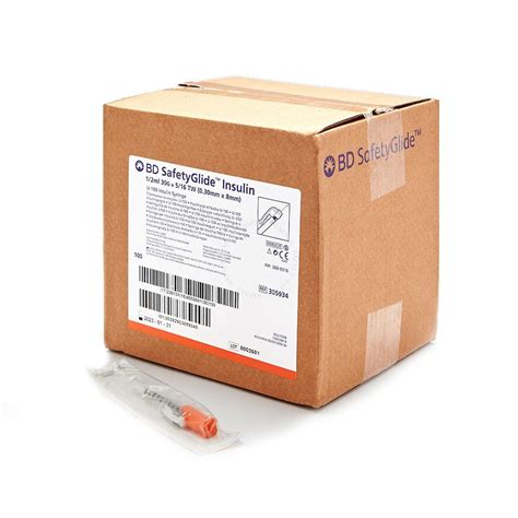 Bd Safetyglide Insulin Syringe 30g 8mm 1 X 100 Eurl Clicok