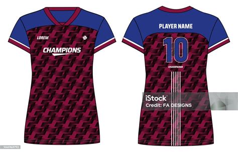 여성 스포츠 저지 티셔츠 디자인 플랫 스케치 일러스트 레이 션 소녀와 숙녀에게 적합한 추상 패턴으로 배구 저지 축구 축구 및 넷볼 스포츠 용 스포츠 유니폼 키트 0명에 대한