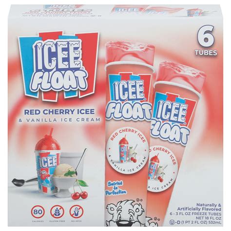 Icee Float Red Cherry Icee And Vanilla Ice Cream Freeze Tubes 6 3 Fl Oz 6 Ct Shipt