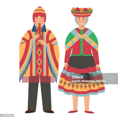 만화 페루의 남성과 여성의 의상 어린이를위한 캐릭터 플랫 벡터 일러스트 레이 션 잉카 문명에 대한 스톡 벡터 아트 및 기타 이미지 잉카 문명 2명 관광 Istock
