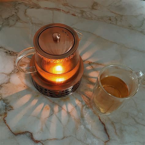 Copper Rose Glass Teapot With Teapot Warmer Plum Deluxe Tea