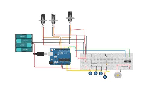 Circuit Design Robotic Arm Elec Tinkercad