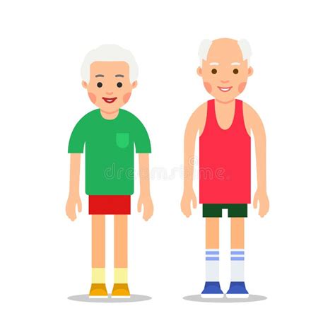 Old People Doing Exercises Healthy Lifestyle Stock Vector