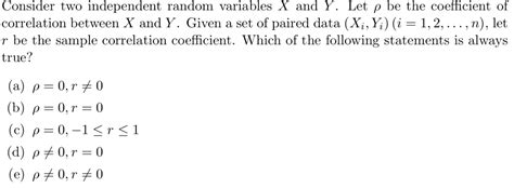 Solved Consider Two Independent Random Variables X And Y Chegg