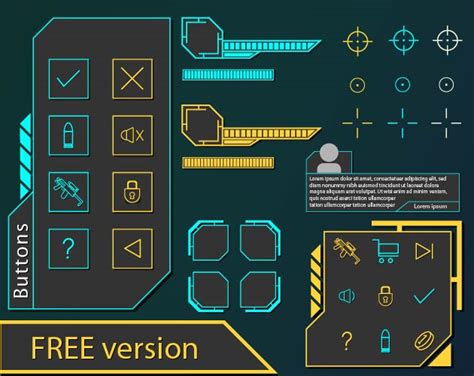 Sci Fi Game UI Collection FREE Version 2D Art Itch Io