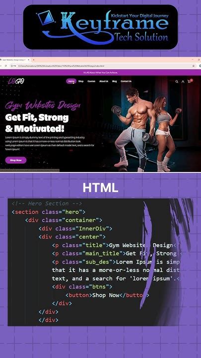 🏋️‍♀️ Fitnessgym Website Html And Css Tutorial Coding Html Css