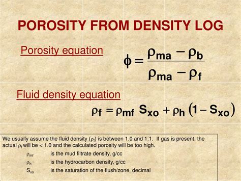 Ppt Porosity Determination From Logs Powerpoint Presentation Free Download Id422309