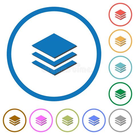 Layers Icons With Shadows And Outlines Stock Vector Illustration Of Outlines Layers 188505564