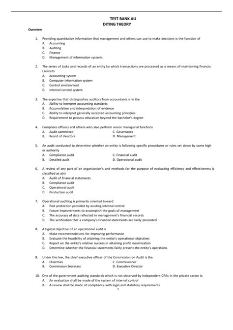 Test Bank Auditing A Practical Approach With Data Analytics 2nd Edition By Laura Davis Wiley