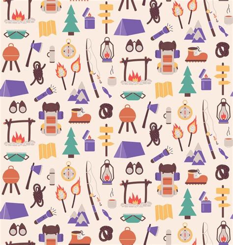 Summer Camp Pattern Vector Art Icons And Graphics For Free Download