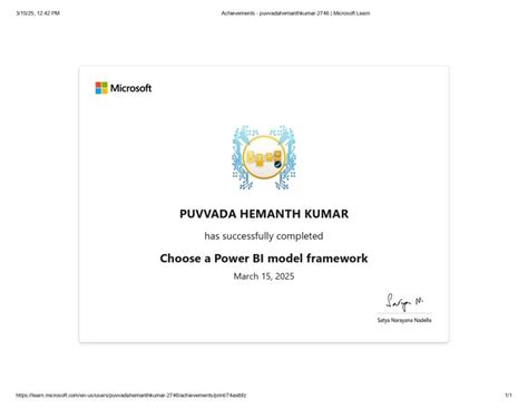 Powerbi Microsoftlearn Dataanalytics Dataengineering Learning Puvvada Hemanth Kumar