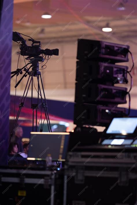 Black Movie Camera And Other Setup Behind The Scenes Of The Game