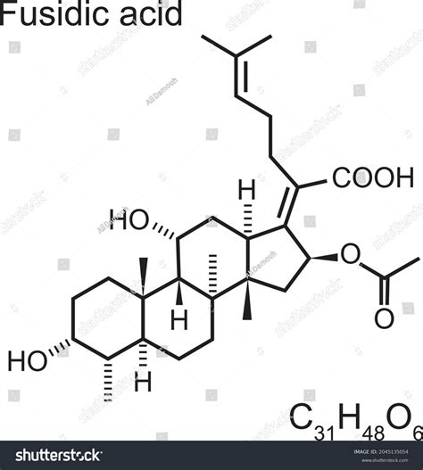 Fusidic Acid Drug Molecule Chemical Structure Stock Vector Royalty Free 2045135054 Shutterstock