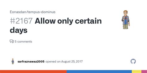 Allow Only Certain Days · Issue 2167 · Eonasdantempus Dominus · Github
