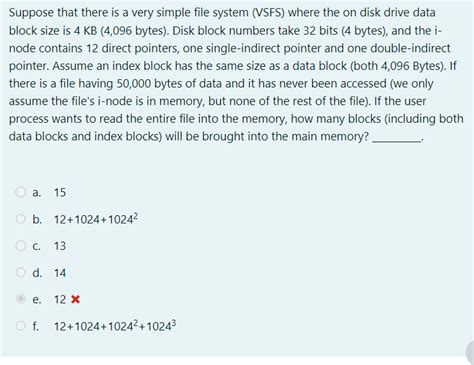 Solved Suppose That There Is A Very Simple File System