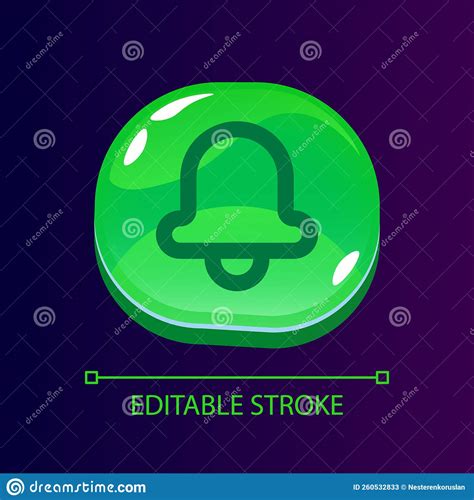 Bell Glossy Ui Button With Linear Icon Stock Vector Illustration Of