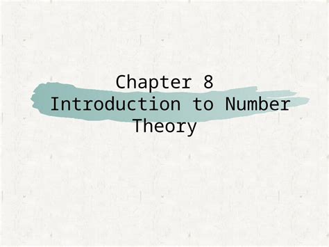 Ppt Chapter 8 Introduction To Number Theory 2 Contents Prime Numbers