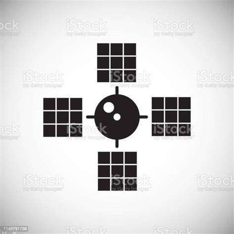 그래픽 및 웹 디자인에 대 한 배경에 위성 아이콘입니다 간단한 벡터 기호입니다 웹 사이트 버튼 또는 모바일 앱에 대 한 인터넷 개념 기호입니다 0명에 대한 스톡 벡터 아트