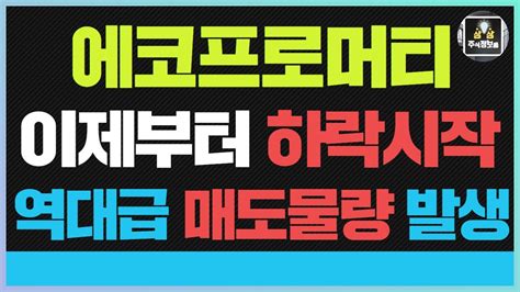 🔴에코프로머티리얼즈🔴에코프로머티 주가전망 에코프로대응전략 제가 틀렸습니다 내일 당장 매도하세요 역대급 매도물량 발생 이제부터 하락시작 10만원이 한계인 이유 Youtube