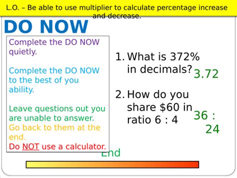 Percentage Increase And Decrease Teaching Resources