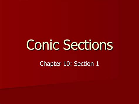 Conic Sections Ppt
