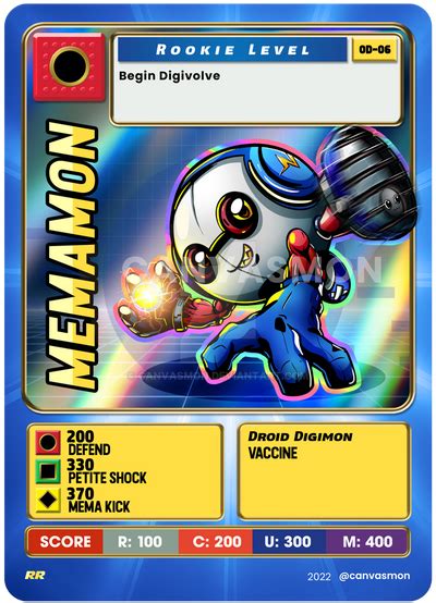 Digimon Card Memamon By Canvasmon On Deviantart