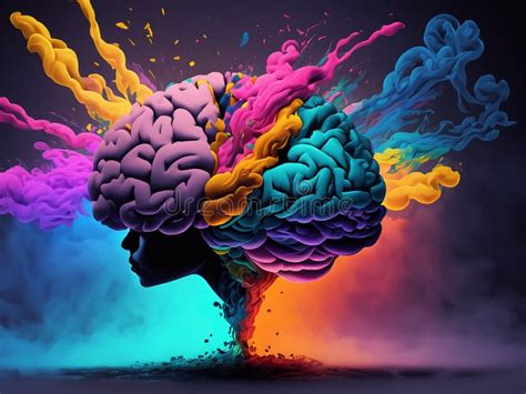 Concept Art Of A Human Brain Exploding With Knowledge And Creativity