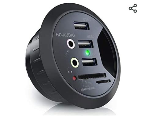 CSL USB Desk Hub In Desk Hub Desk Cable Bushing With Multi Card Reader Desk Cable Box USB