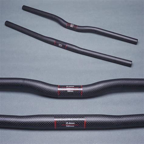 매트 풀 3k 카본 산악 자전거 자전거 핸들 바 254mm 사이클링 Mtb 핸들 바 라이즈 또는 플랫rise
