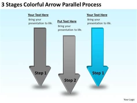 Serial And Parallel Processing 3 Stages Colorful Arrow Ppt Powerpoint Templates