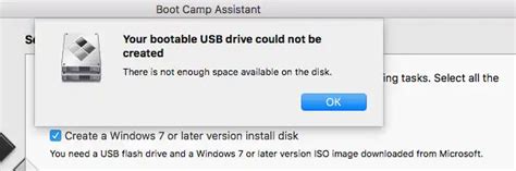Boot Camp Assistant Not Enough Space Error When Creating Windows 10 Usb