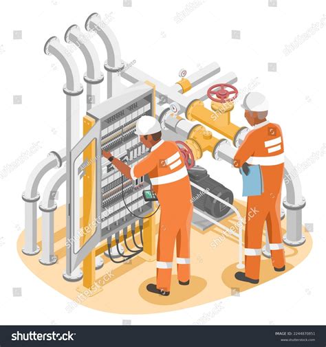 African American Engineer Worker Plc Controller Stock Vector Royalty