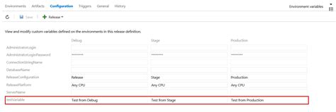 C Using Configuration Variables In Vsts Release Management For Asp