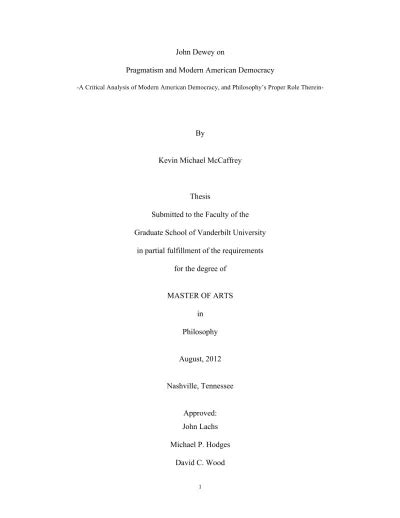 John Dewey On Pragmatism And Modern American Democracy