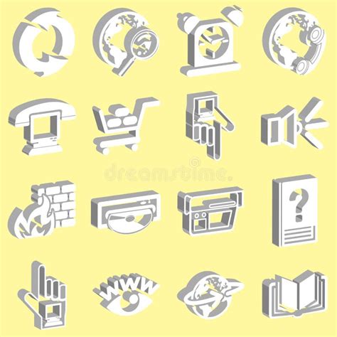 Iconos Blancos Del Web 3d Ilustración Del Vector Ilustración De