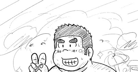 デブ （らくがき）海水浴場で写真撮ってもらうデブ男 天満はるすけのイラスト Pixiv