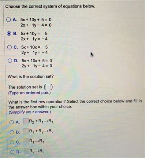 Solved For The Given Sequence Of Augmented Matrices