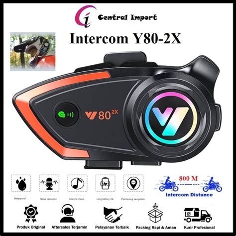 Jual Intercom Y80 2X Bluetooth Radio Interkom Helm 2 Rider Helmet Y80 2X Intercom Y80 2X