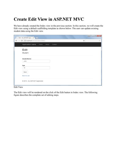 Visual Programming CSC Visual Programming CSC Create Edit View In ASP MVC We Have Already