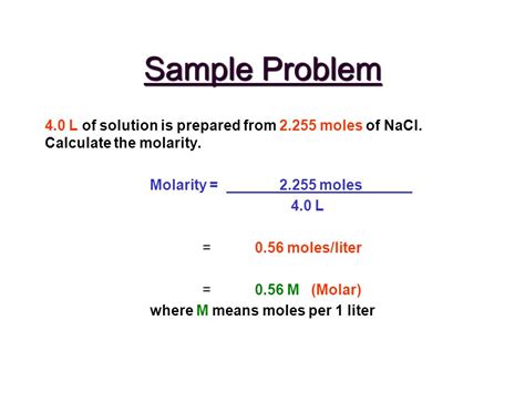 Molarity Chemistry Examples