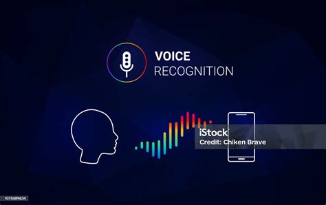 개인 비서와 음성 인식 개념입니다 초음파 지능형 기술입니다 마이크 아이콘입니다 벡터 일러스트입니다 음성 전화 비서